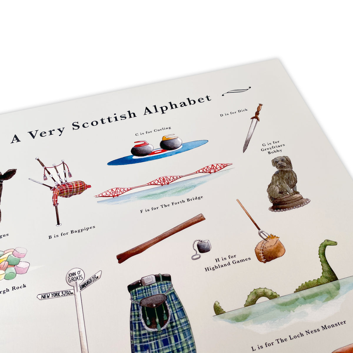 A Very Scottish Alphabet Art Print – Yeti Cards & Gifts