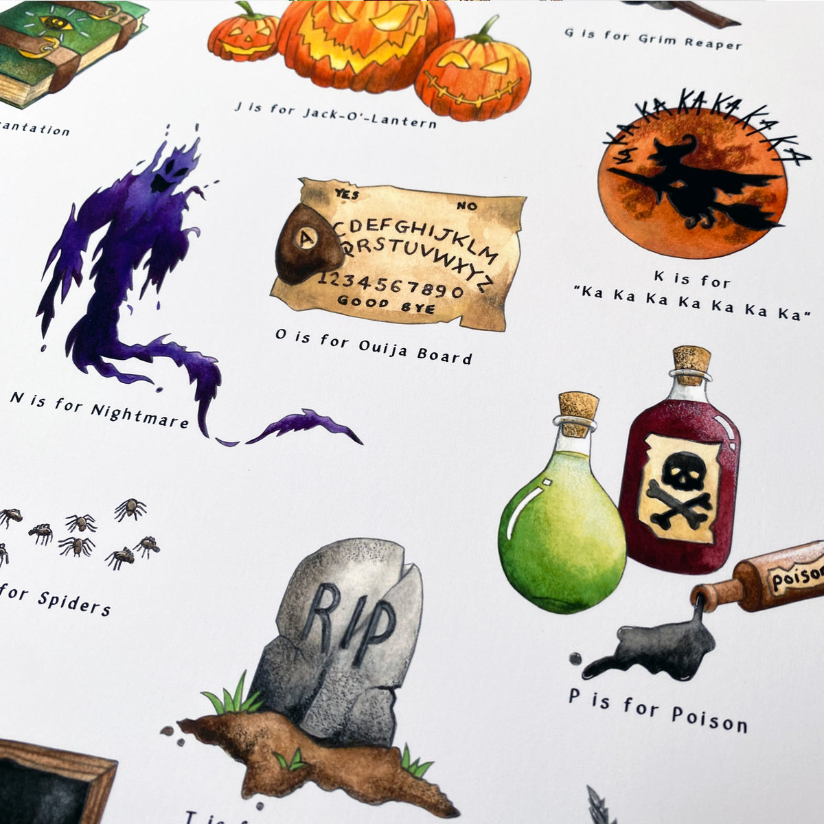 The All Hallow's Eve Alphabet Art Print – Yeti Cards & Gifts