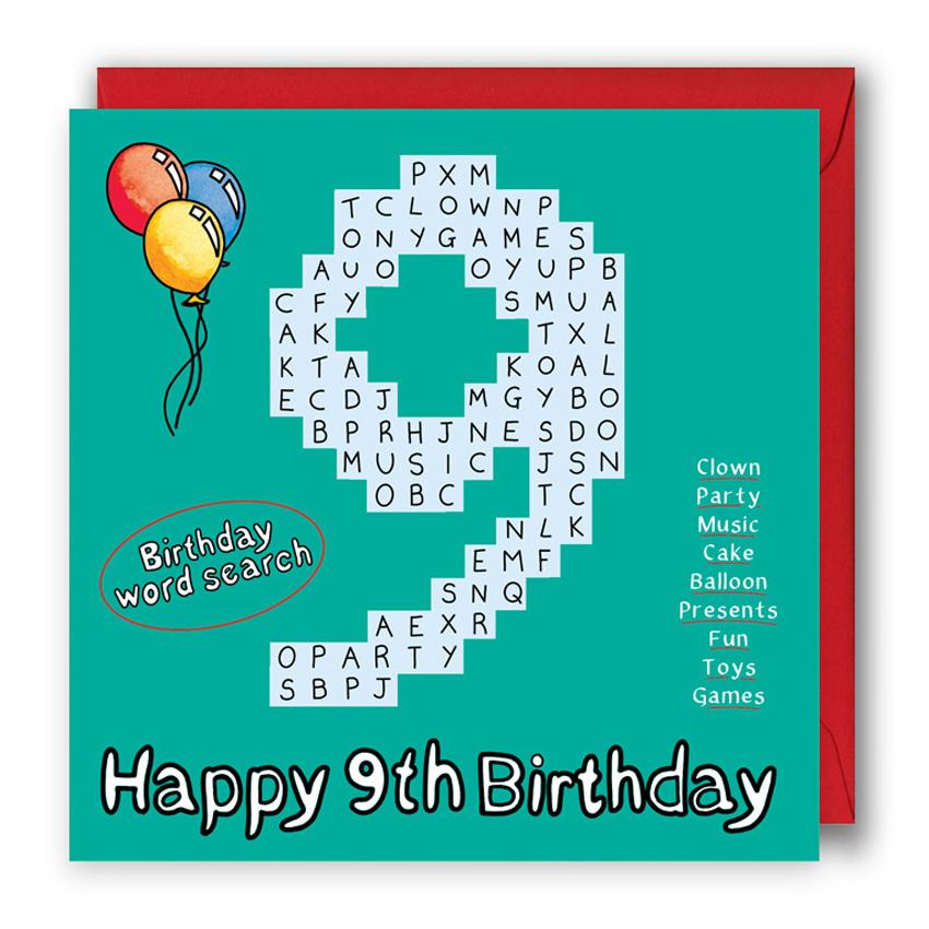 Happy 9th Birthday Cars Personalised 9th Birthday Card | 9 Year Old