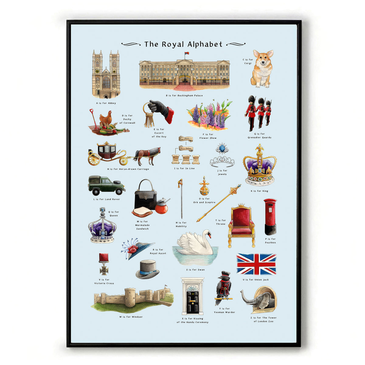 The Royal Alphabet Art Print – Yeti Cards & Gifts