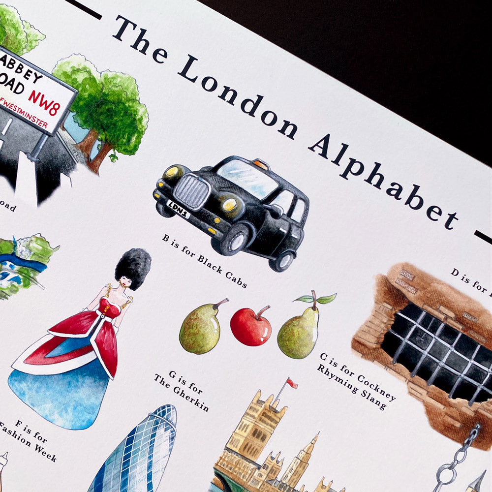 The London Alphabet Art Print – Yeti Cards & Gifts